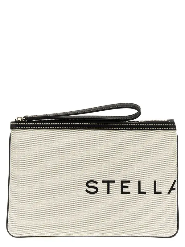 Stella McCartney Logo Clutch Bag - Cream