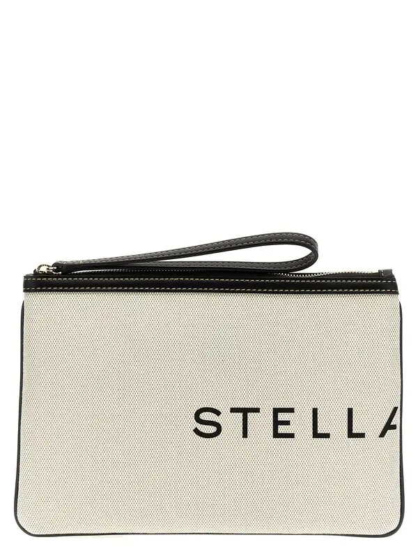 Stella McCartney Logo Clutch Bag - Cream