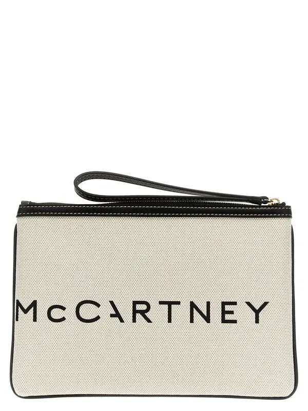 Stella McCartney Logo Clutch Bag - Cream