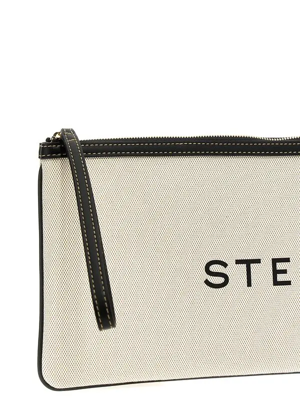 Stella McCartney Logo Clutch Bag - Cream