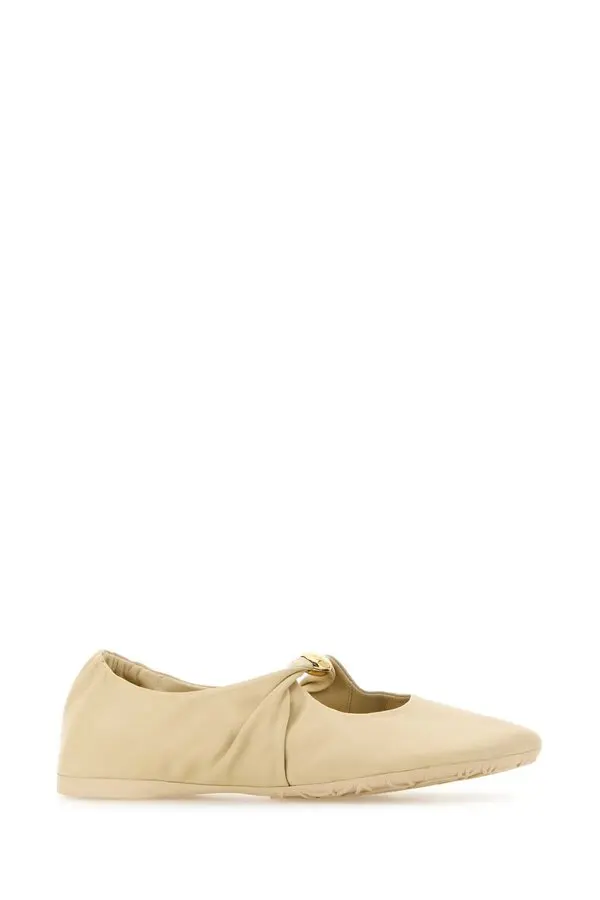 Loewe Cream Nappa Leather Pebble Ballerinas - Yellow