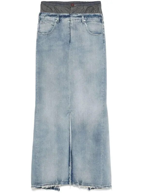 MAISON MARGIELA Denim Cotton Maxi Skirt - Multicolor