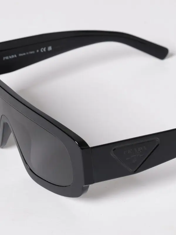 Prada Acetate Shield Sunglasses - Black