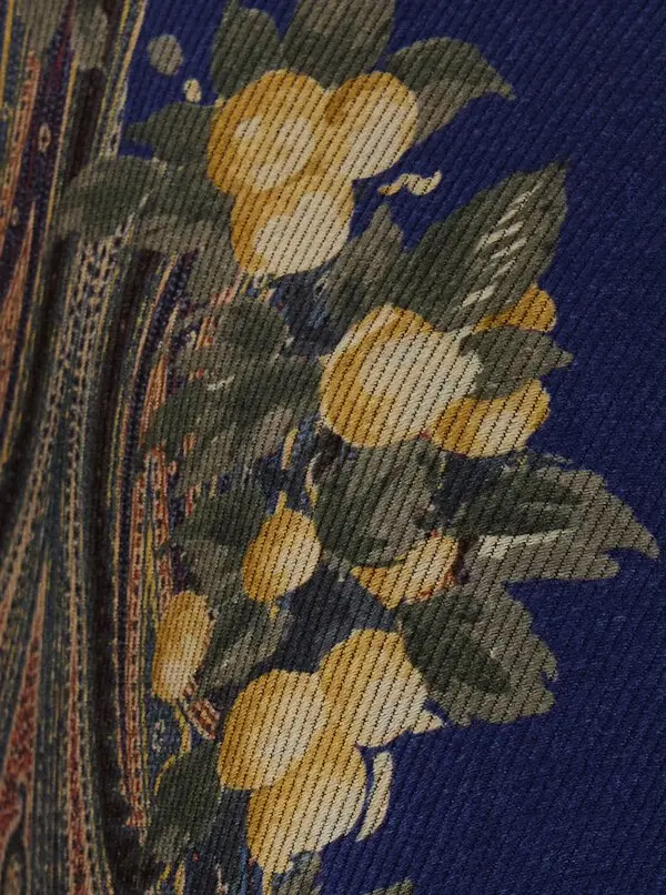 Etro Blue Cape With Paisley Motif And All-over Floral Print In Blend Wool For - Multicolor