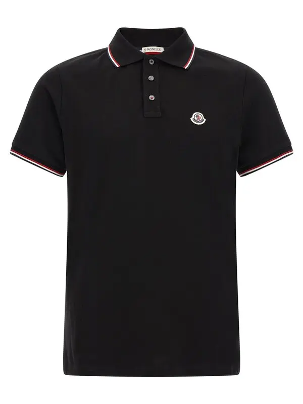 Moncler Tricolor Trim Polo Shirt