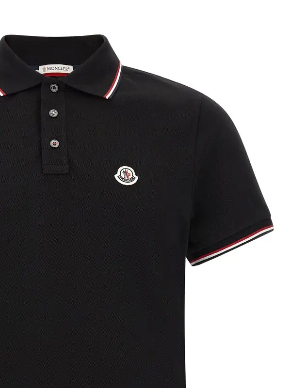 Moncler Tricolor Trim Polo Shirt