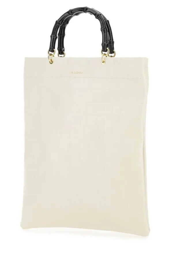 JIL SANDER Leather Medium Shopping Bag - White