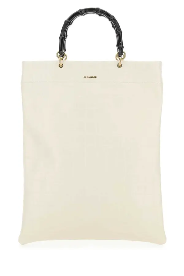 JIL SANDER Leather Shopping Bag - White