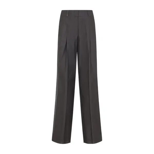 Peserico Cotton And Silk Pants - Brown