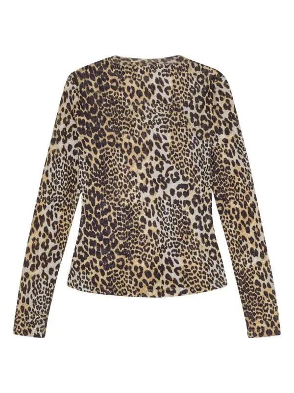 GANNI Leopard Print Top - Multicolor