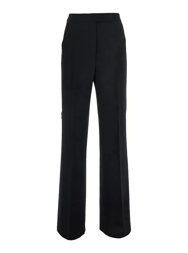 Max Mara Black Pants With Zip And Hook Closure In Fabric For