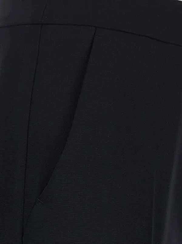 Max Mara Black Pants With Zip And Hook Closure In Fabric For