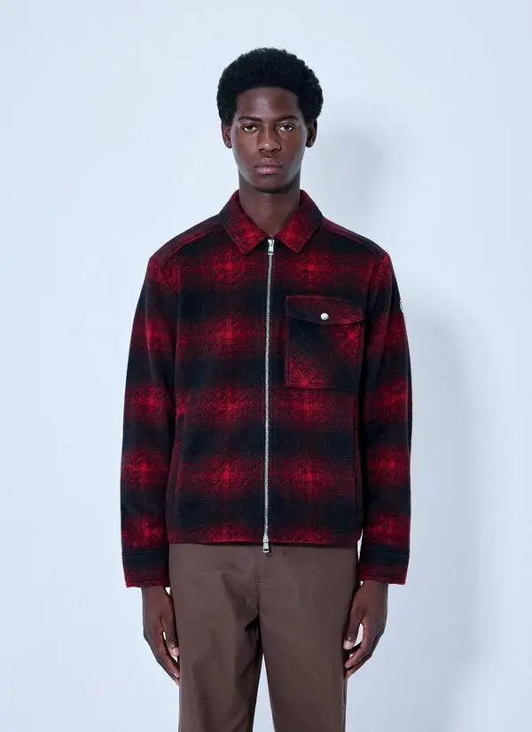 Moncler Checked Zip-front Jacket - Red