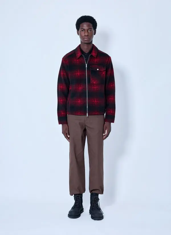 Moncler Checked Zip-front Jacket - Red