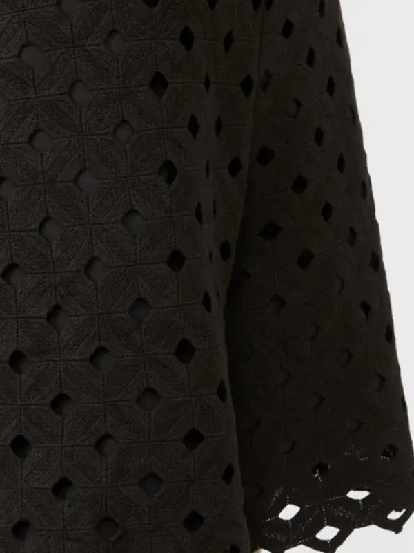 Max Mara High-waisted Perforated Cotton-blend Shorts - Black