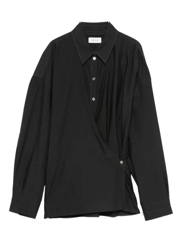 LEMAIRE Cotton And Silk Blend Wrap Shirt - Multicolor