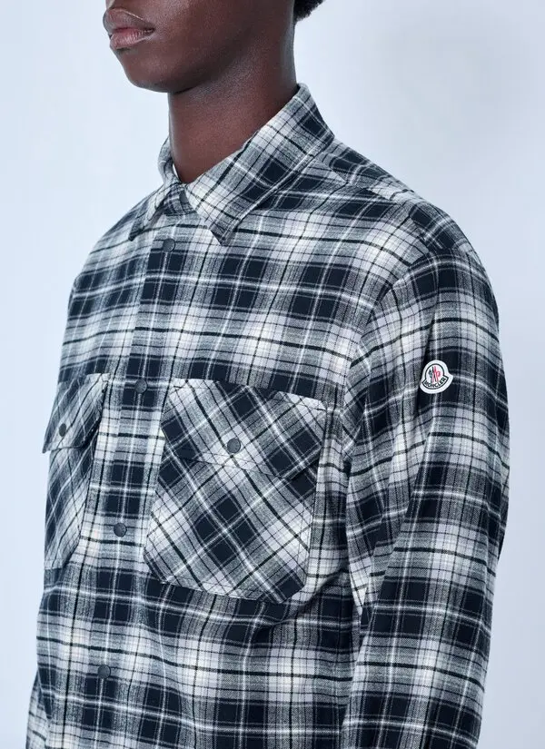 Moncler Check Patterned Cotton Shirt