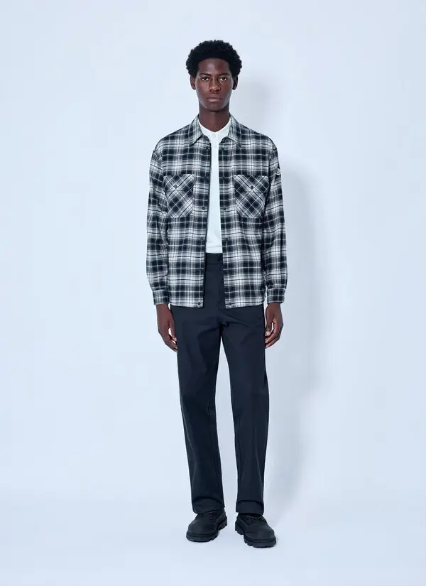 Moncler Check Patterned Cotton Shirt - Black