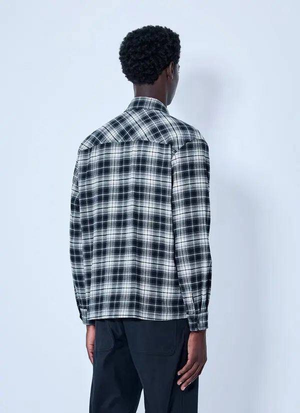 Moncler Check Patterned Cotton Shirt - Black
