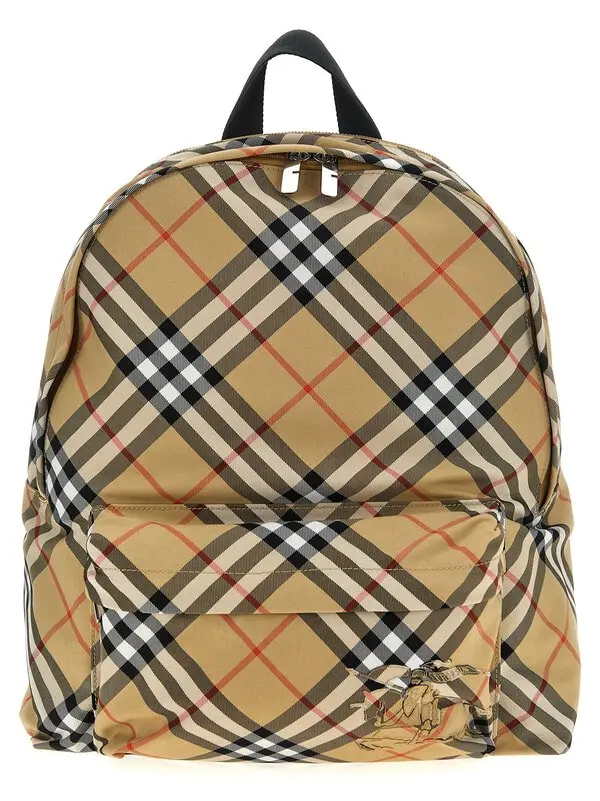 Burberry Check Backpack - Cream