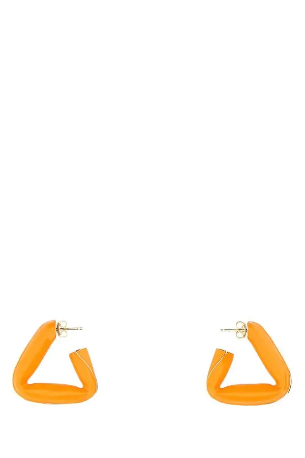 Bottega Veneta 925 Silver Fold Earrings - Orange