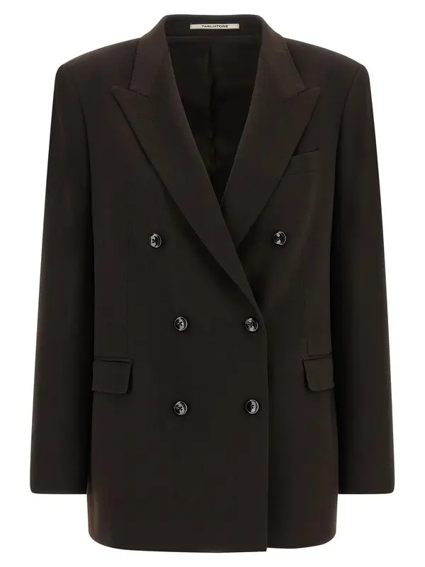 Tagliatore Jasmine Double-breasted Cashmere Blazer - Brown