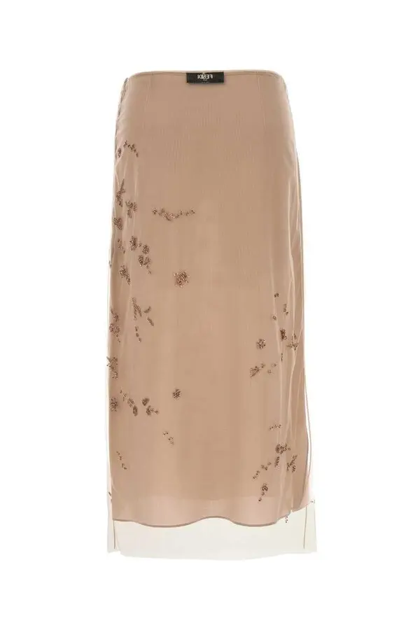 Fendi Antiqued Tulle Skirt - Pink