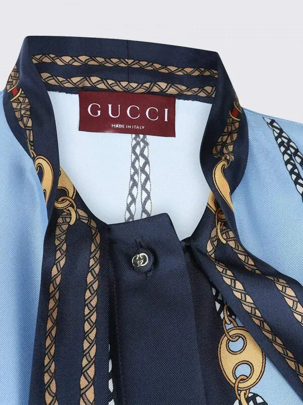 Gucci Silk Shirt With Graphic Print