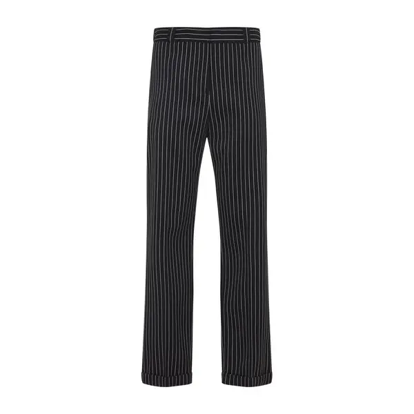 TOM FORD Striped Wool Chino Pants - Black