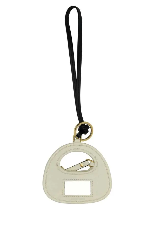 Miu Miu Ivory Leather Keyring
