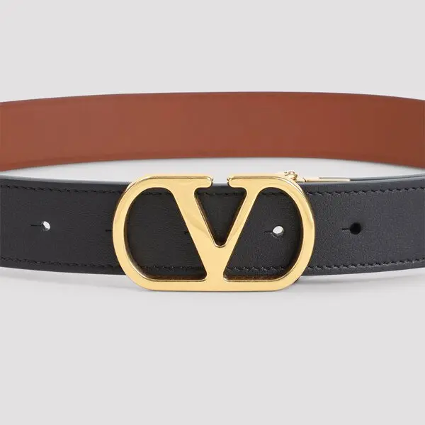 Valentino Garavani H30 Reversible Leather Belt - Black