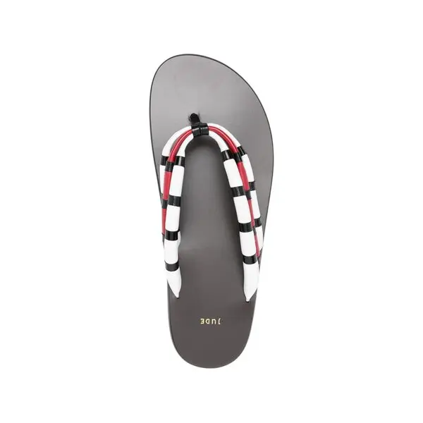 JUDE Leather Flat Sole Striped Straps Shoes