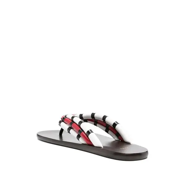JUDE Leather Flat Sole Striped Straps Shoes