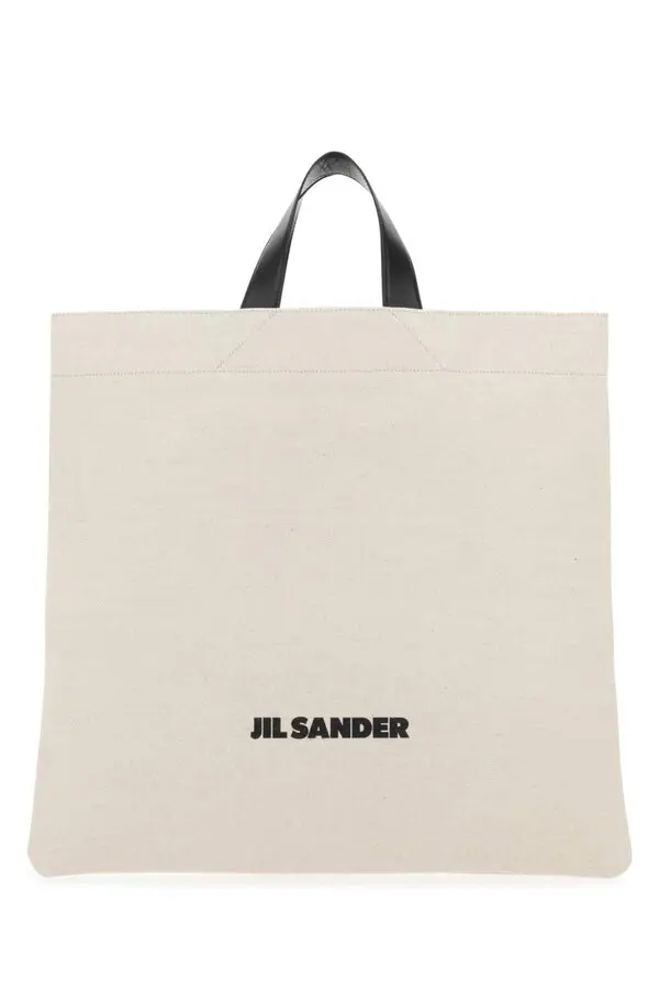 JIL SANDER Sand Canvas Shopping Bag