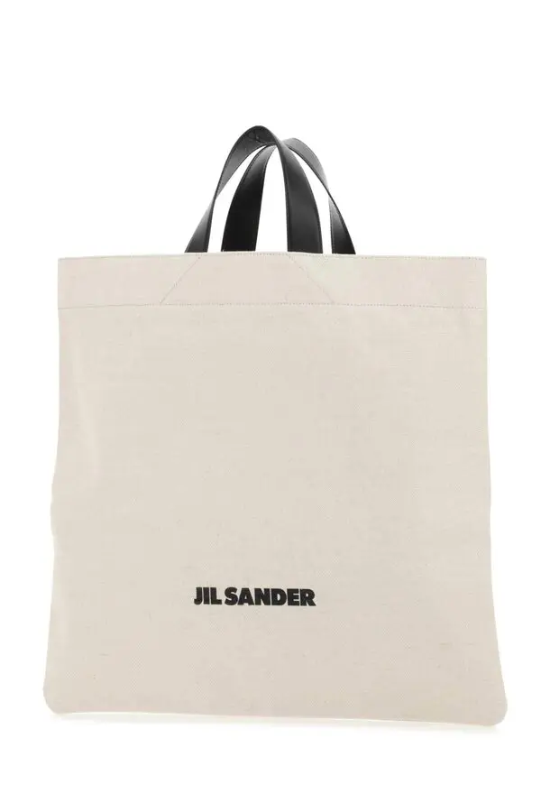 JIL SANDER Sand Canvas Shopping Bag