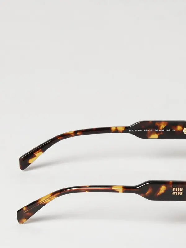 Miu Miu Triangular Frame Acetate Sunglasses With Contrast Logo - Multicolor