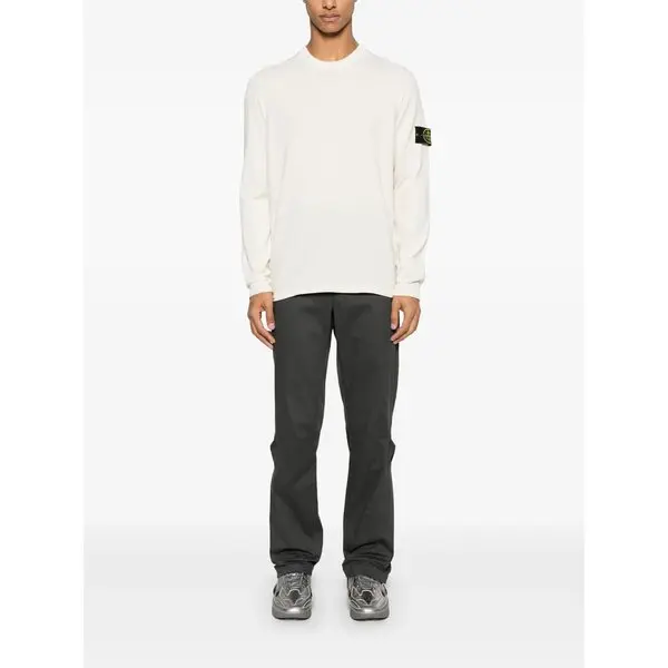 Stone Island Organic Cotton Crew Neck Pullover - Cream