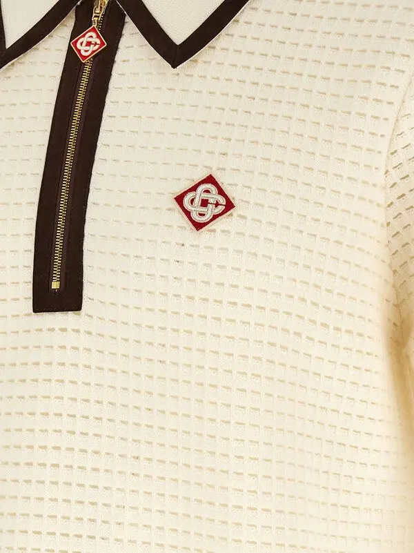 Casablanca Waffle Stitch' Knit Polo Shirt