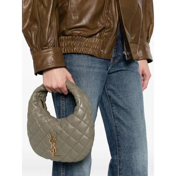 Saint Laurent Calf Leather Tote Bag - Green