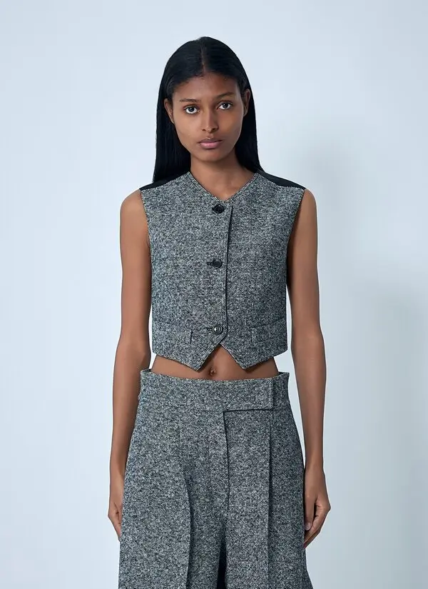 Max Mara Wool-silk Waistcoat - Gray