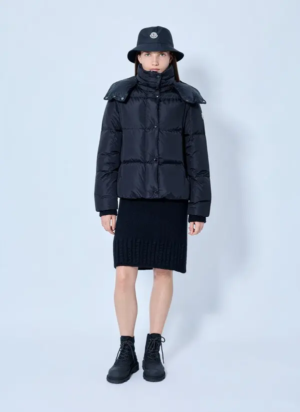 Moncler Castlenew Hooded Down Jacket - Black