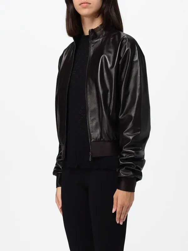 Gucci Nappa Leather Bomber Jacket - Brown
