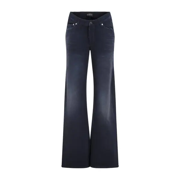 Balenciaga Curved Waist Pants - Blue