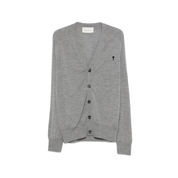 AMI Paris Grey Sweaters & Knitwear Cardigans