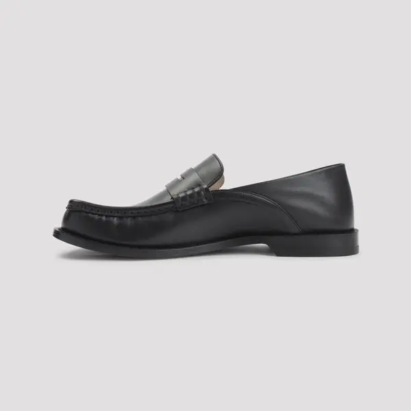 Loewe Campo Flap Back Loafers - Black