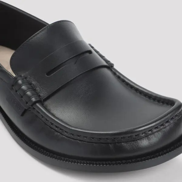 Loewe Campo Flap Back Loafers - Black
