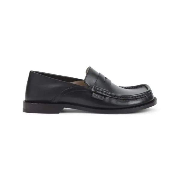 Loewe Campo Flap Back Loafers - Black