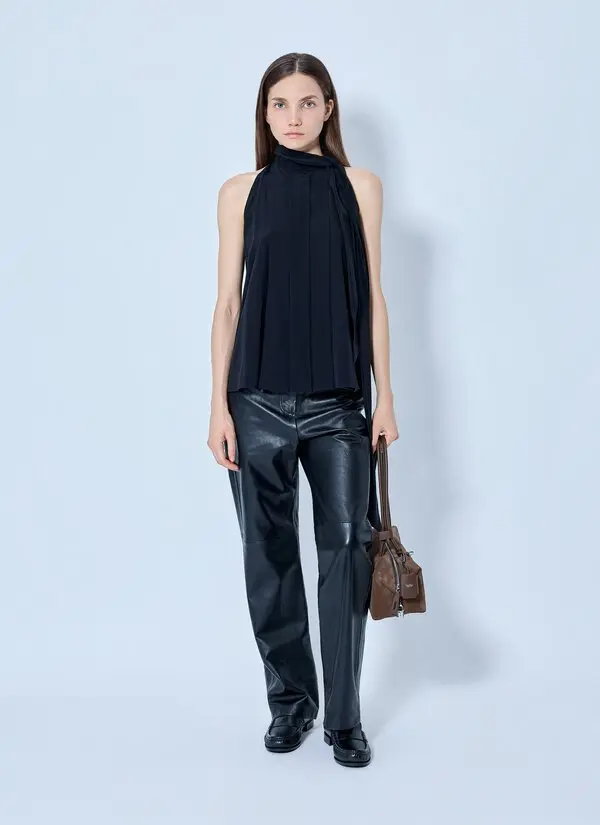 Max Mara Leather Straight-leg Trousers