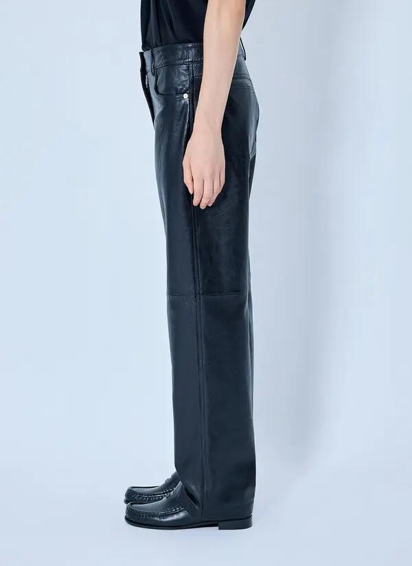 Max Mara Leather Straight-leg Trousers