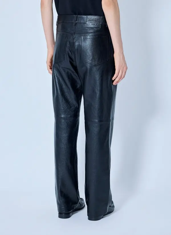 Max Mara Leather Straight-leg Trousers